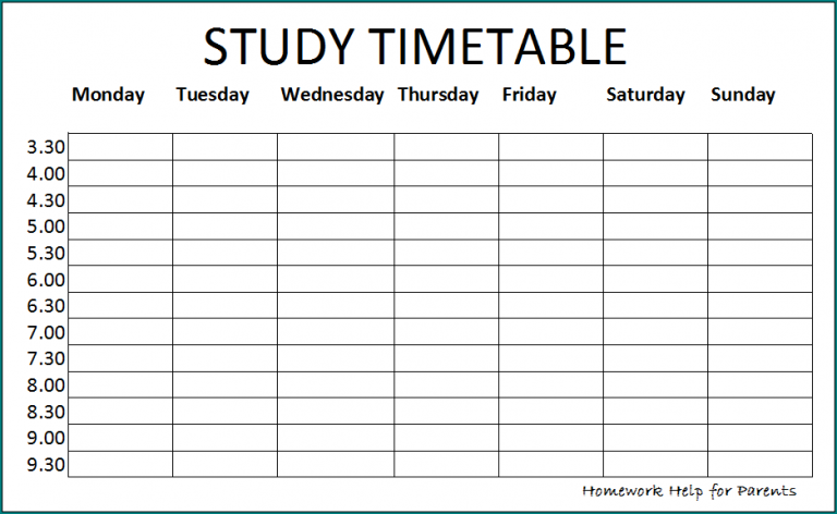 》Free Printable Study Schedule Template