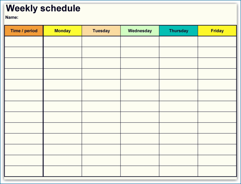 》Printable Weekly Calendar Template