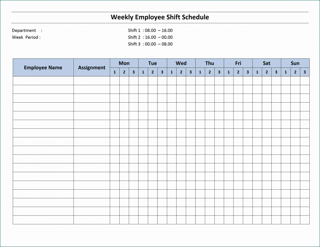 》Free Printable Weekly Employee Schedule Template