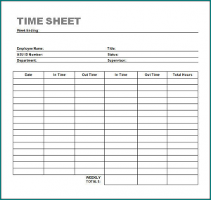 》Free Printable Weekly Timesheet Template