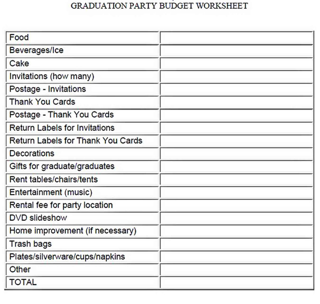 》Welcome Party Budget Worksheet Template