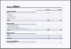 》Yearly Comparison Balance Sheet Template