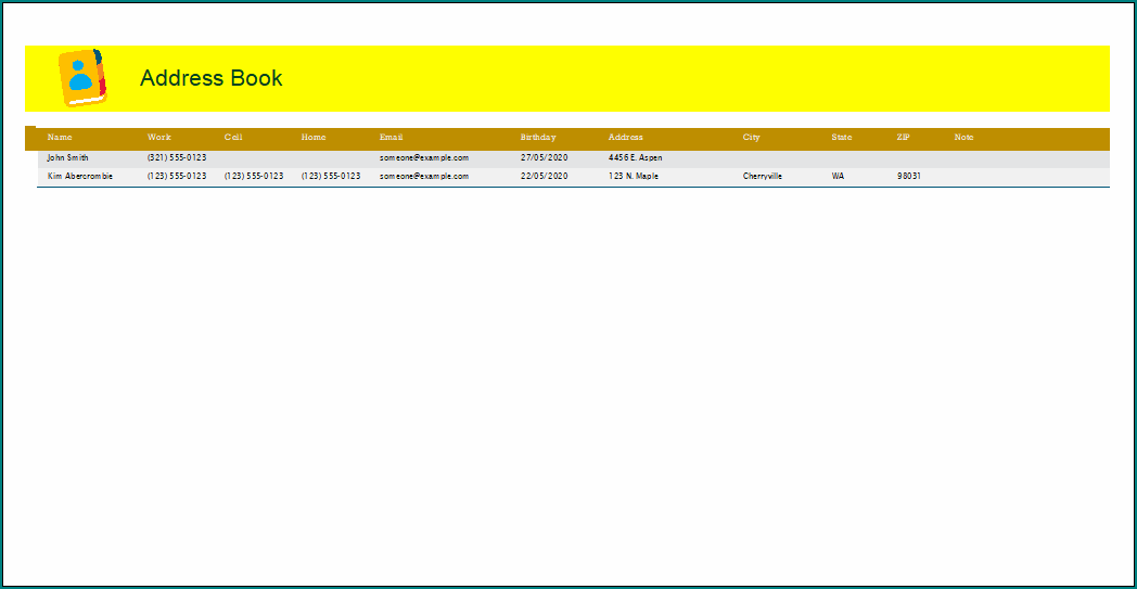  Free Printable Excel Address Book Template Bogiolo