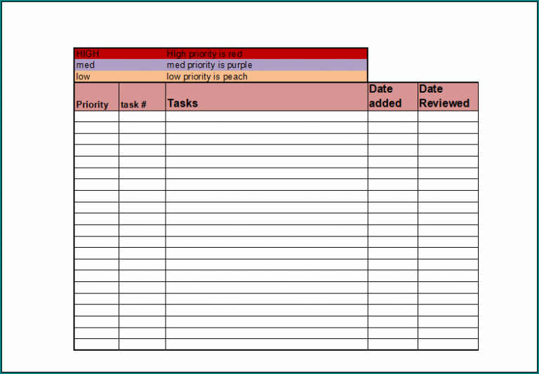 》Free Printable Excel Checklist Template