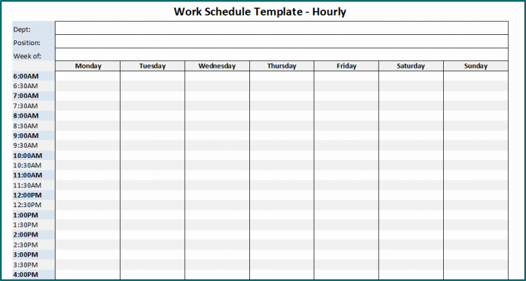  Free Printable Excel Schedule Template Bogiolo