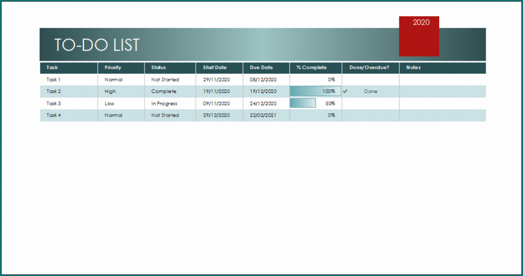》Free Printable Excel To Do List Template