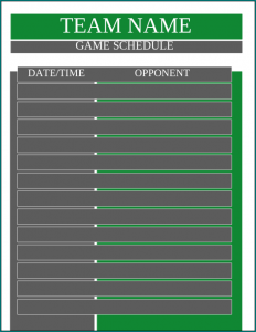 Game Schedule Template Example | Bogiolo