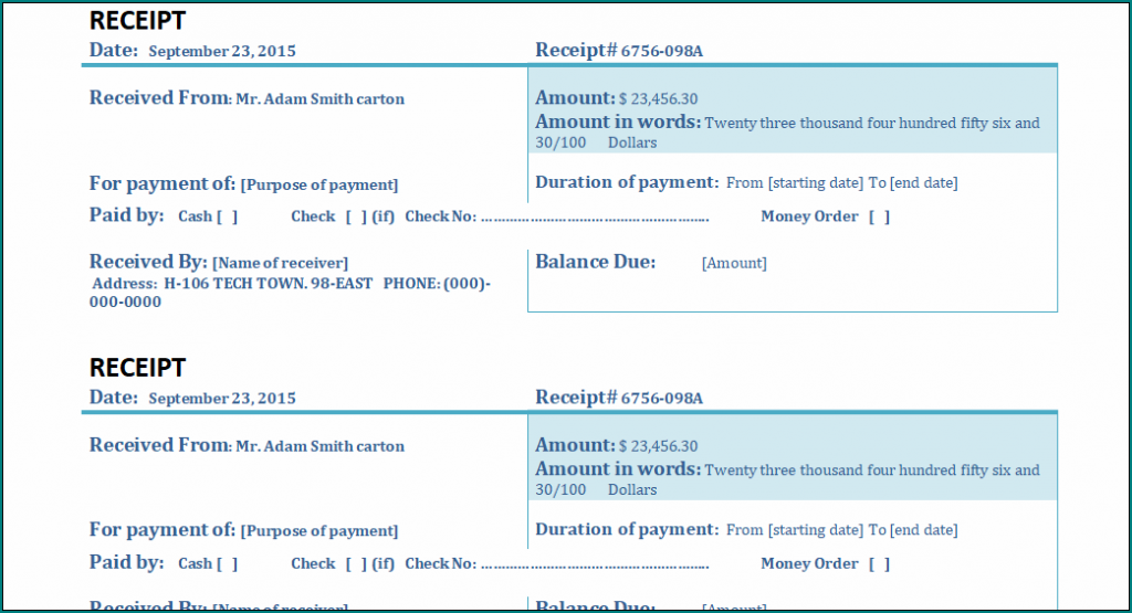 》Free Printable General Receipt Template