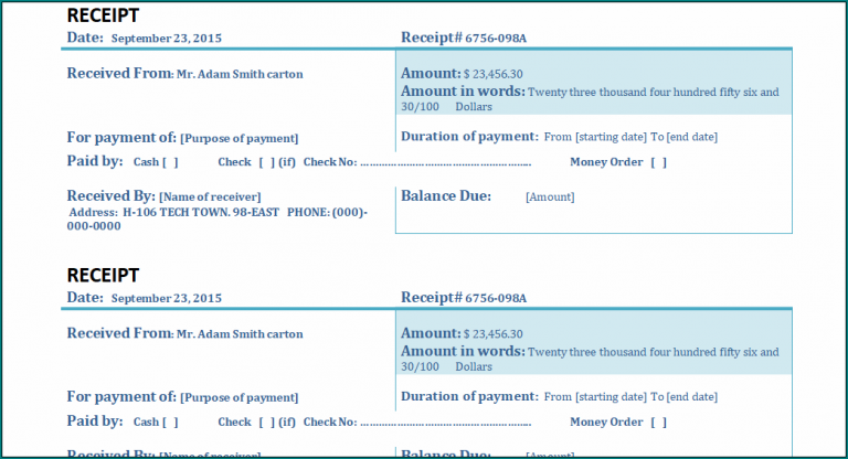 》Free Printable General Receipt Template