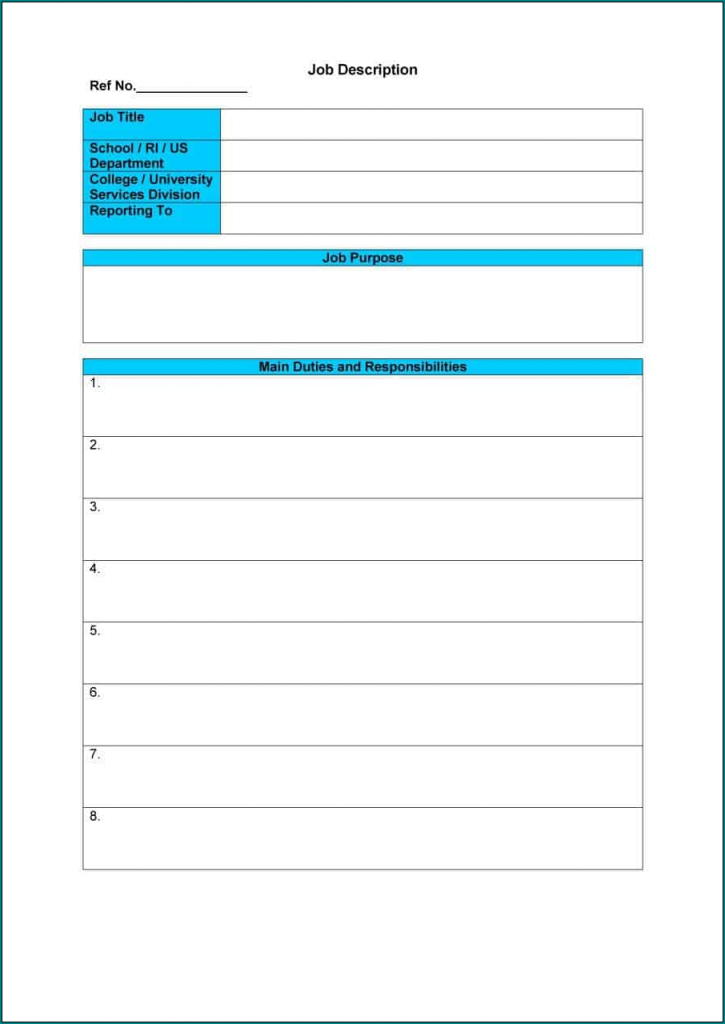 》Free Printable Job Profile Template