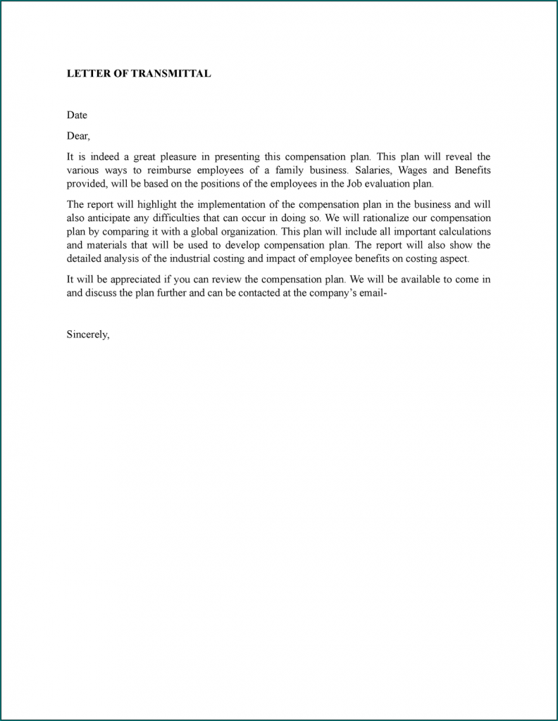 》Free Printable Letter Of Transmittal