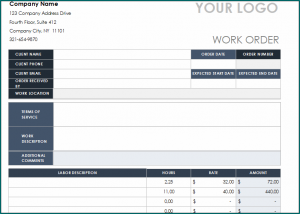 》Free Printable Maintenance Work Order Template