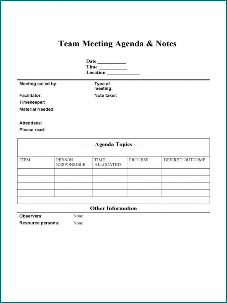 》Free Printable Meeting Notes