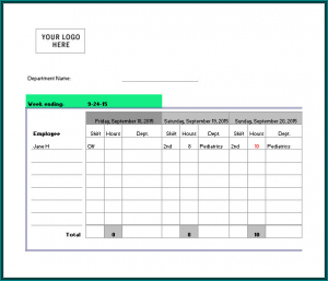 》Free Printable Nursing Schedule Template