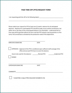》Free Printable Paid Time Off Request Form