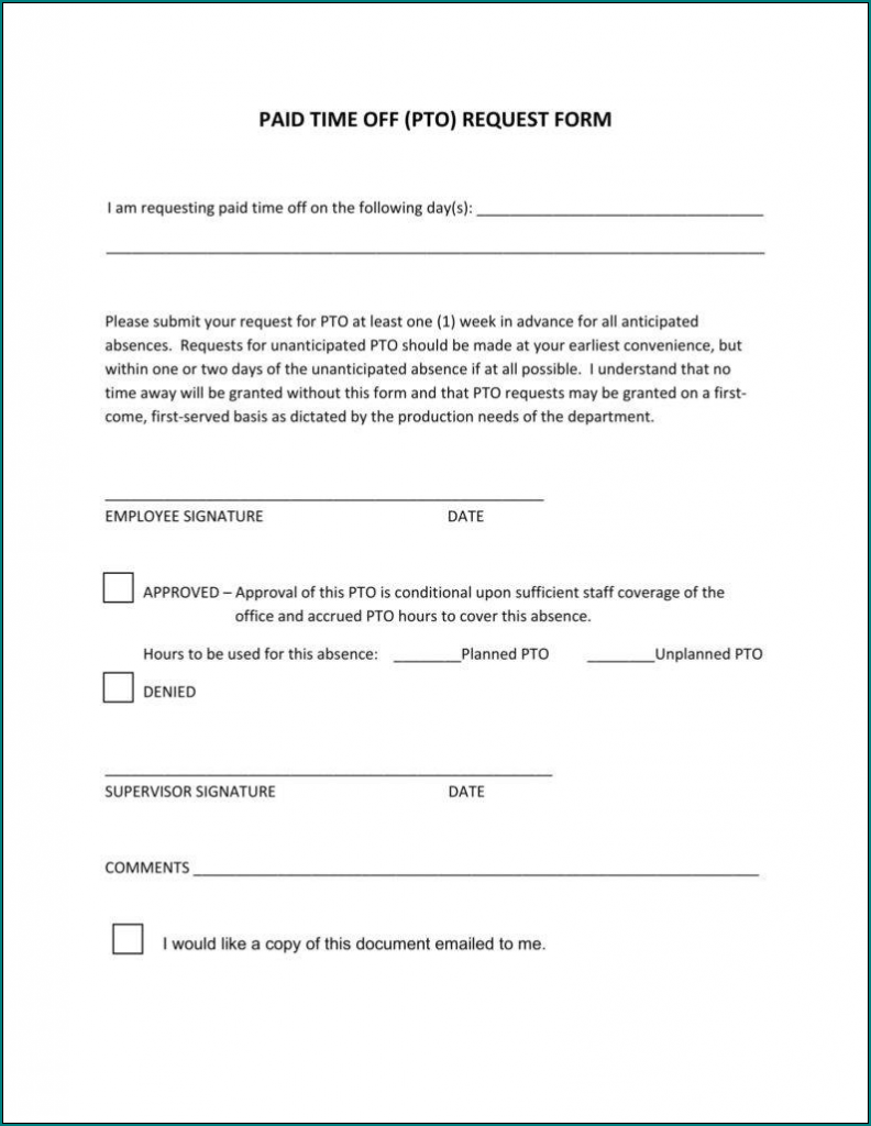 》Free Printable Paid Time Off Request Form