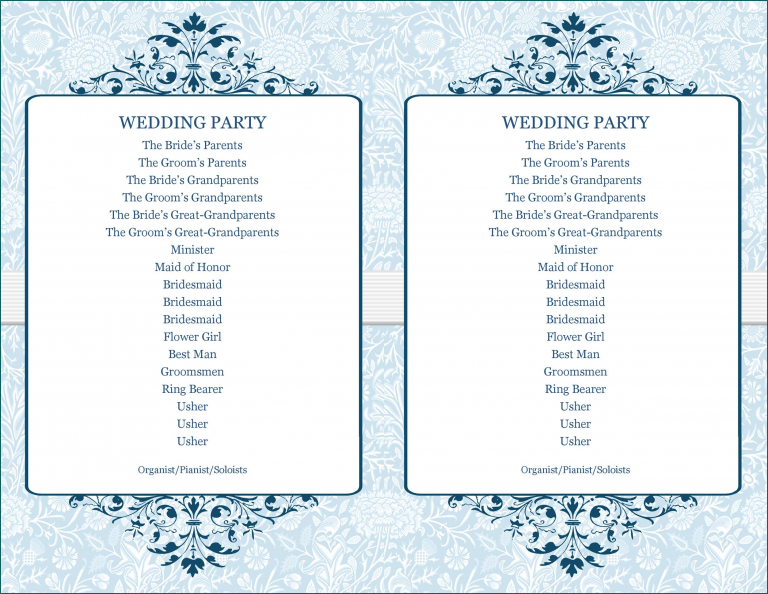 》Free Printable Party Program Template