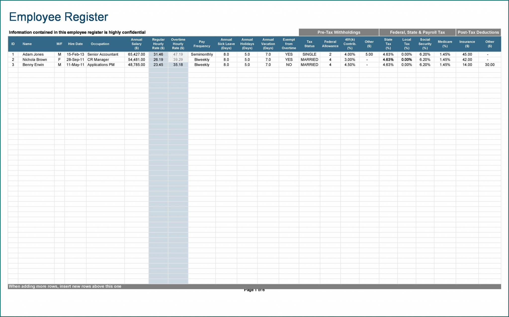 》Free Printable Payroll Calculator Template