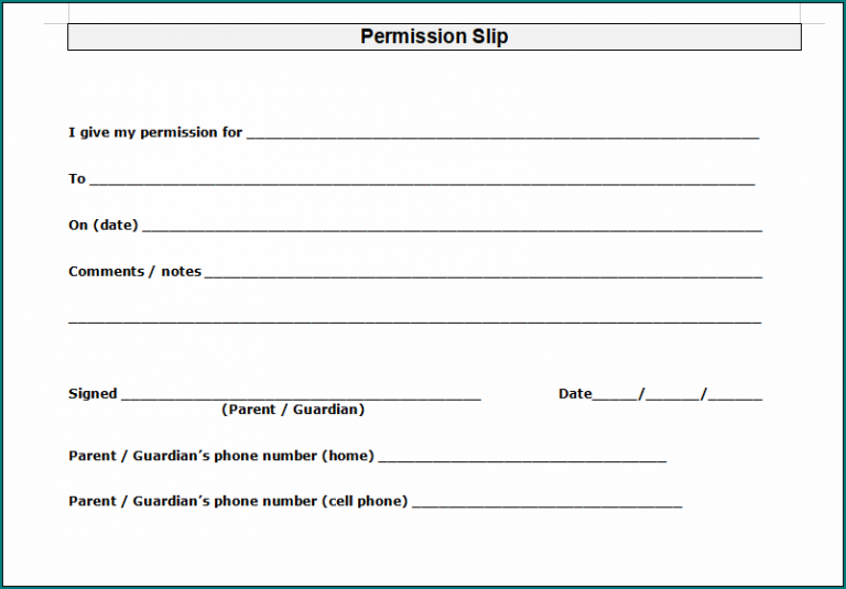 》Free Printable Permission Slip For School Trip