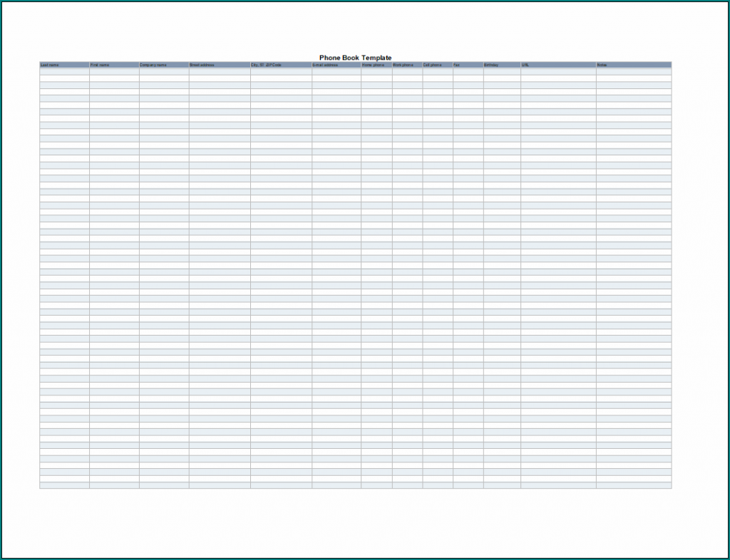 》Free Printable Phone Book Template