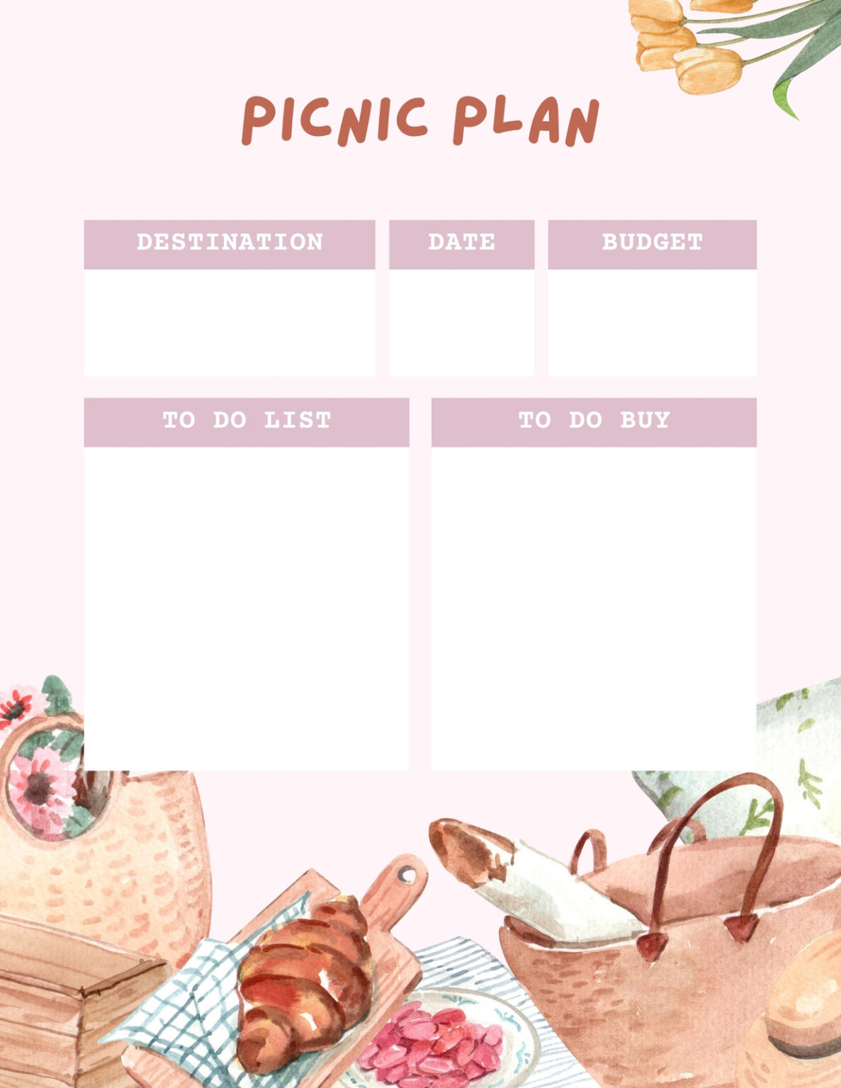 》Picnic Budget Template (Excel)