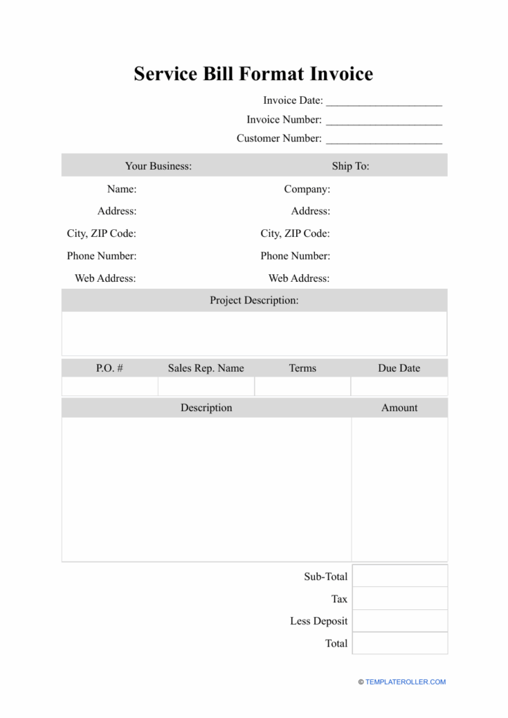 》Printable Pool Service Invoice Template