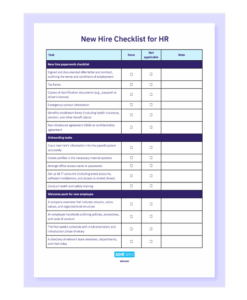 》Pre-Employment Checklist Template
