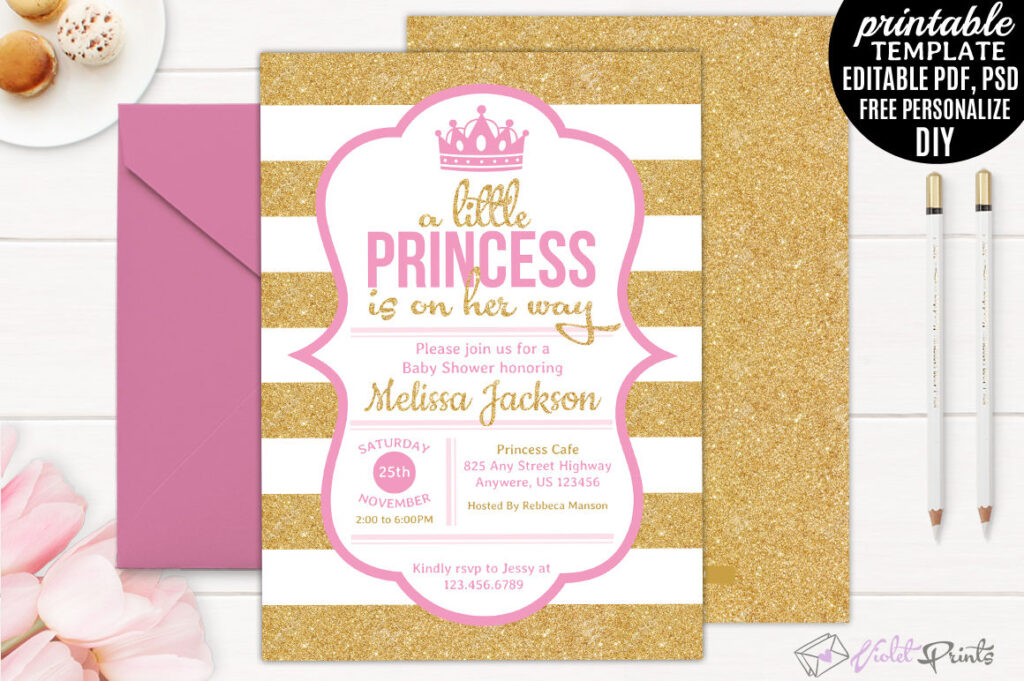》Princess Baby Shower Invitation Template