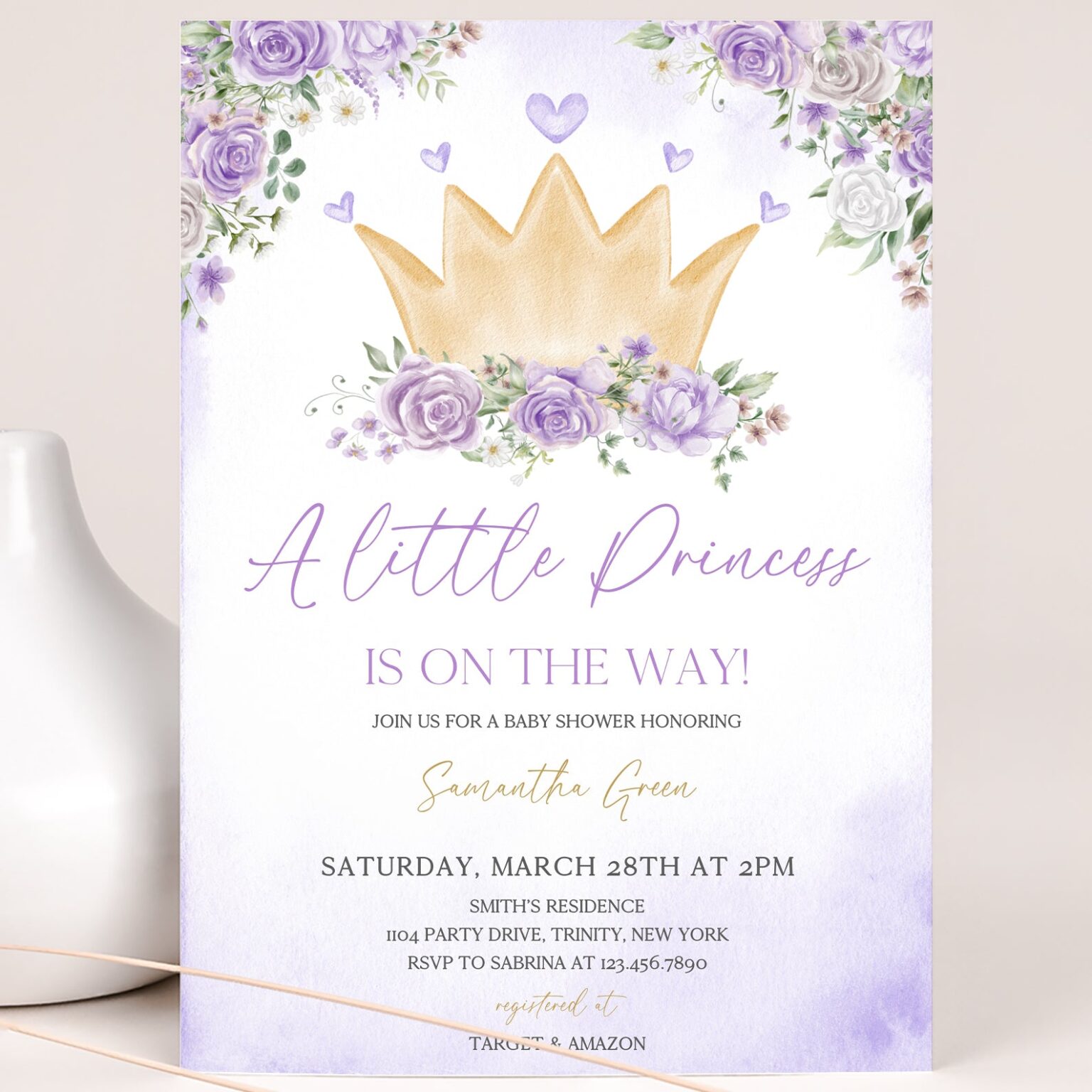 》Princess Baby Shower Invitation Template