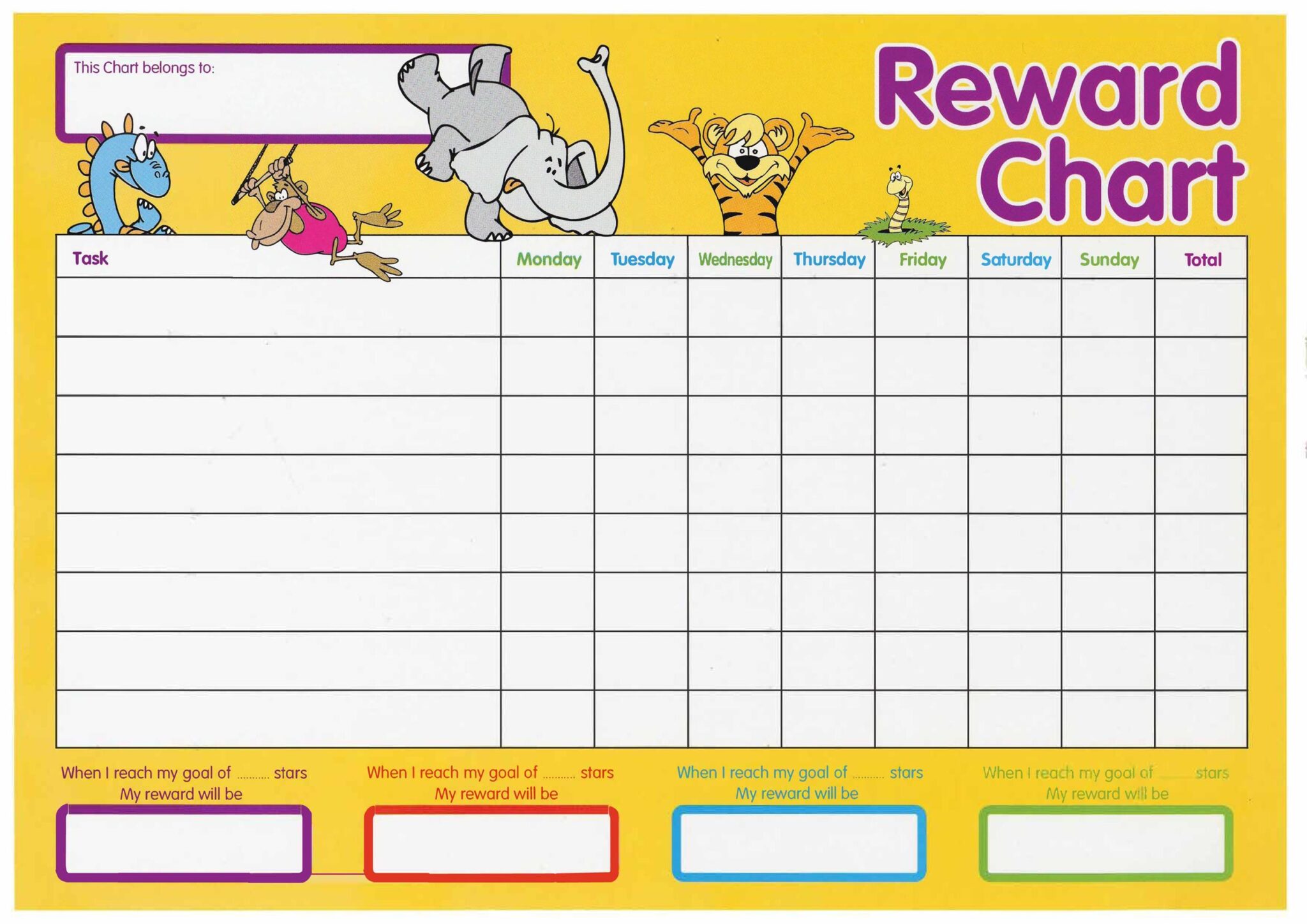 》Printable Reward Chart Template