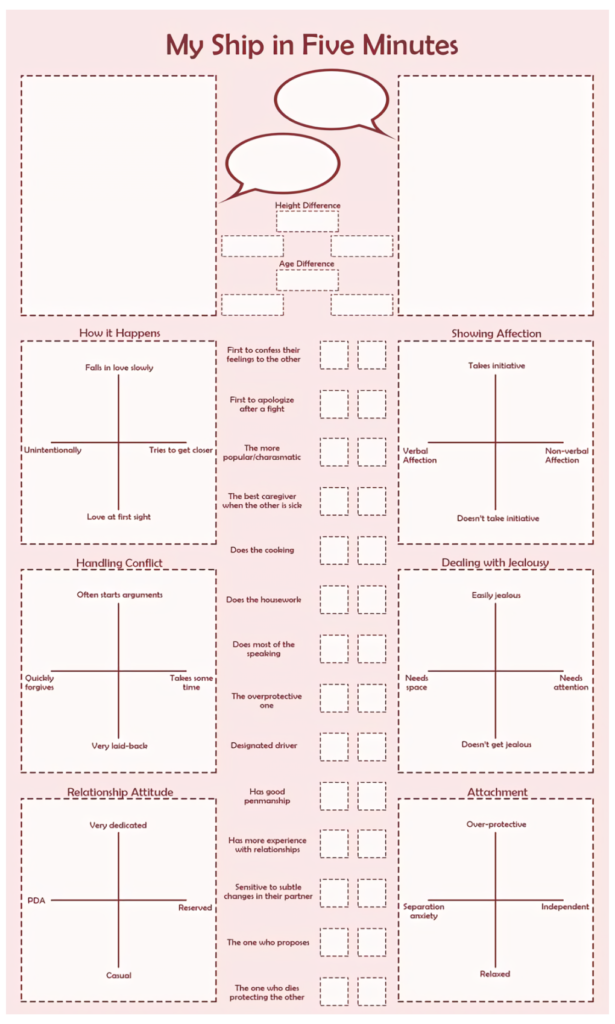 》Printable Ship Chart Template