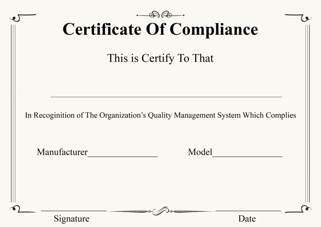 》Statement of Compliance Template (Word)