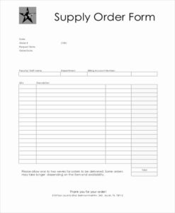 》Supply Order Sheet Template