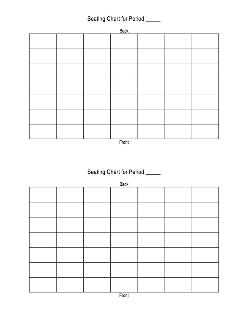 》Printable Table Seating Chart Template