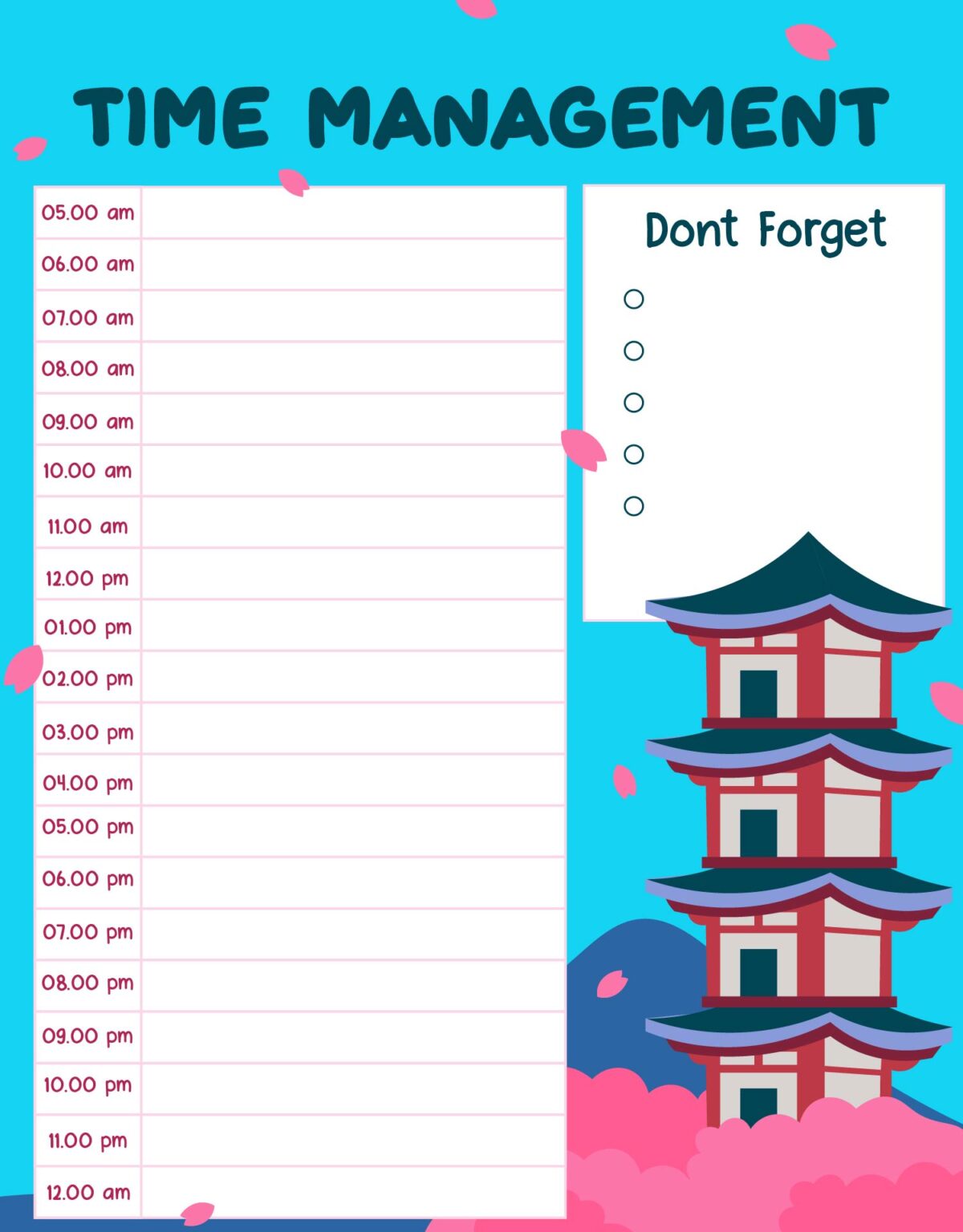 》Time Management Worksheet Template (Excel)