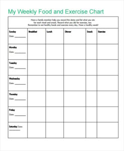 》Printable Weekly Food Chart Template