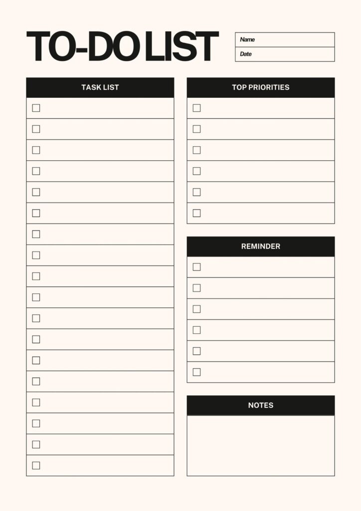 》Free Printable Priority List Template