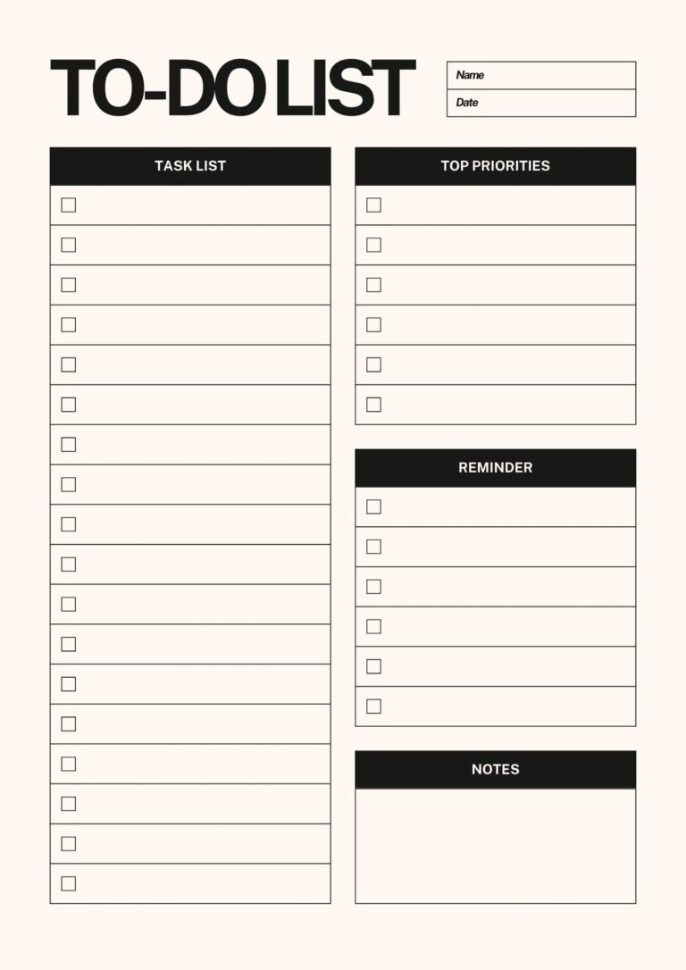 》Free Printable Priority List Template