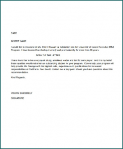 》Free Printable Professional Letter Of Recommendation