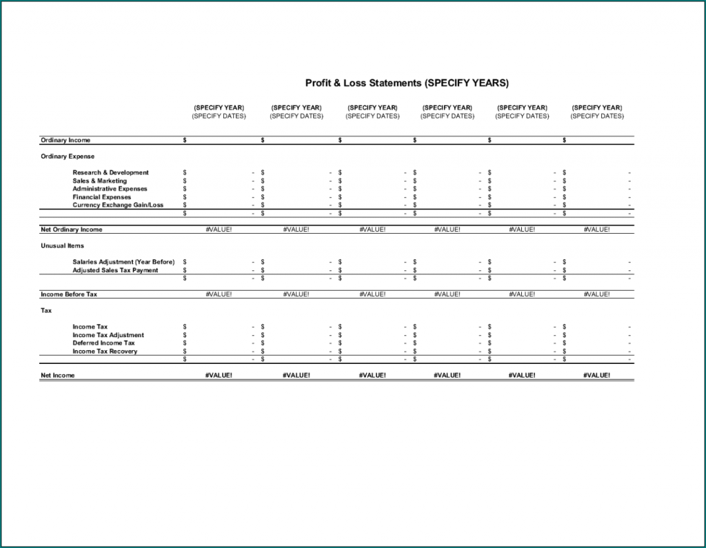 Income Statement Sample
