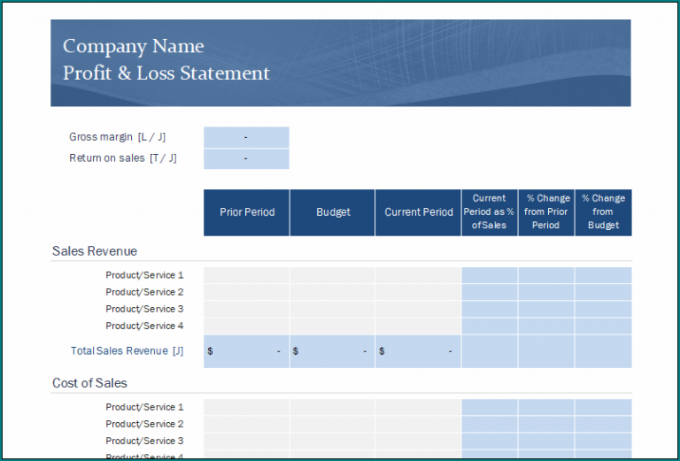 》Free Printable Profit And Loss Statement For Small Business