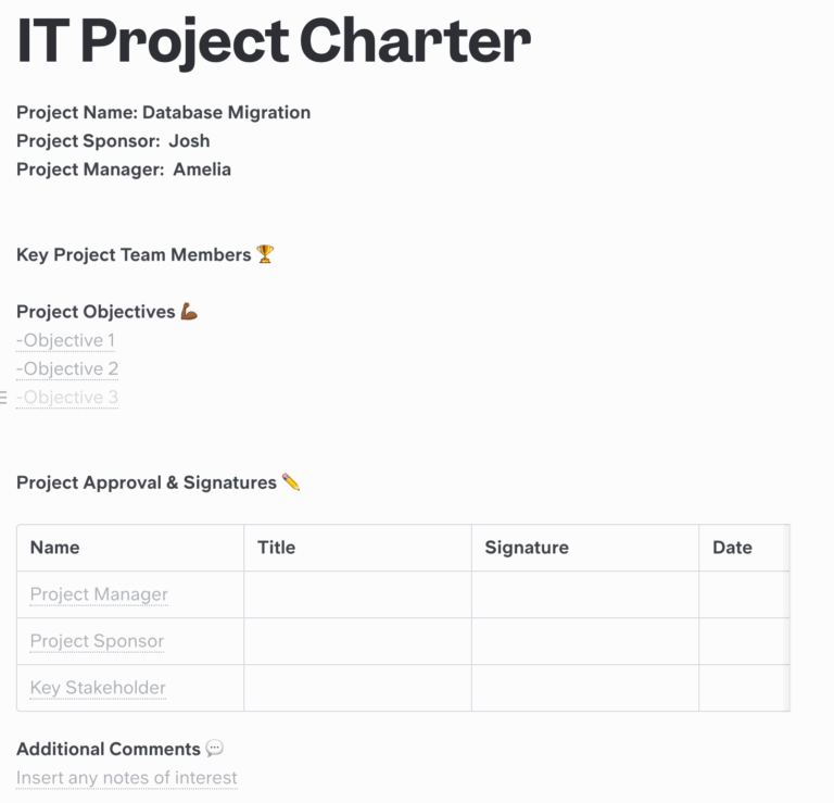 》Project Charter Template (Word)