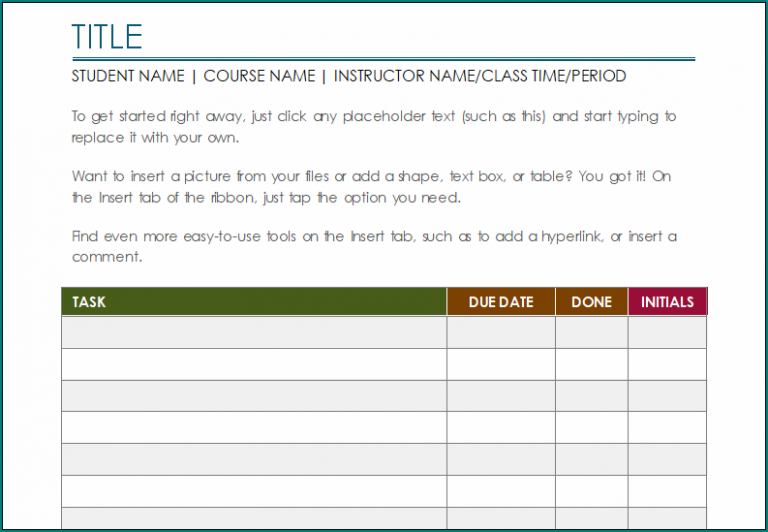》Free Printable Project List Template