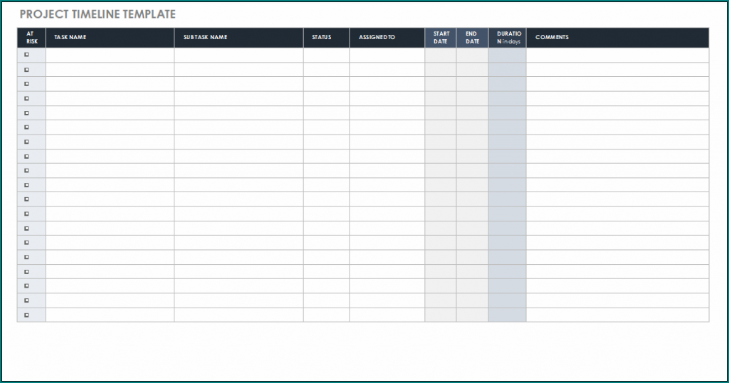 》Free Printable Project Management Timeline Template