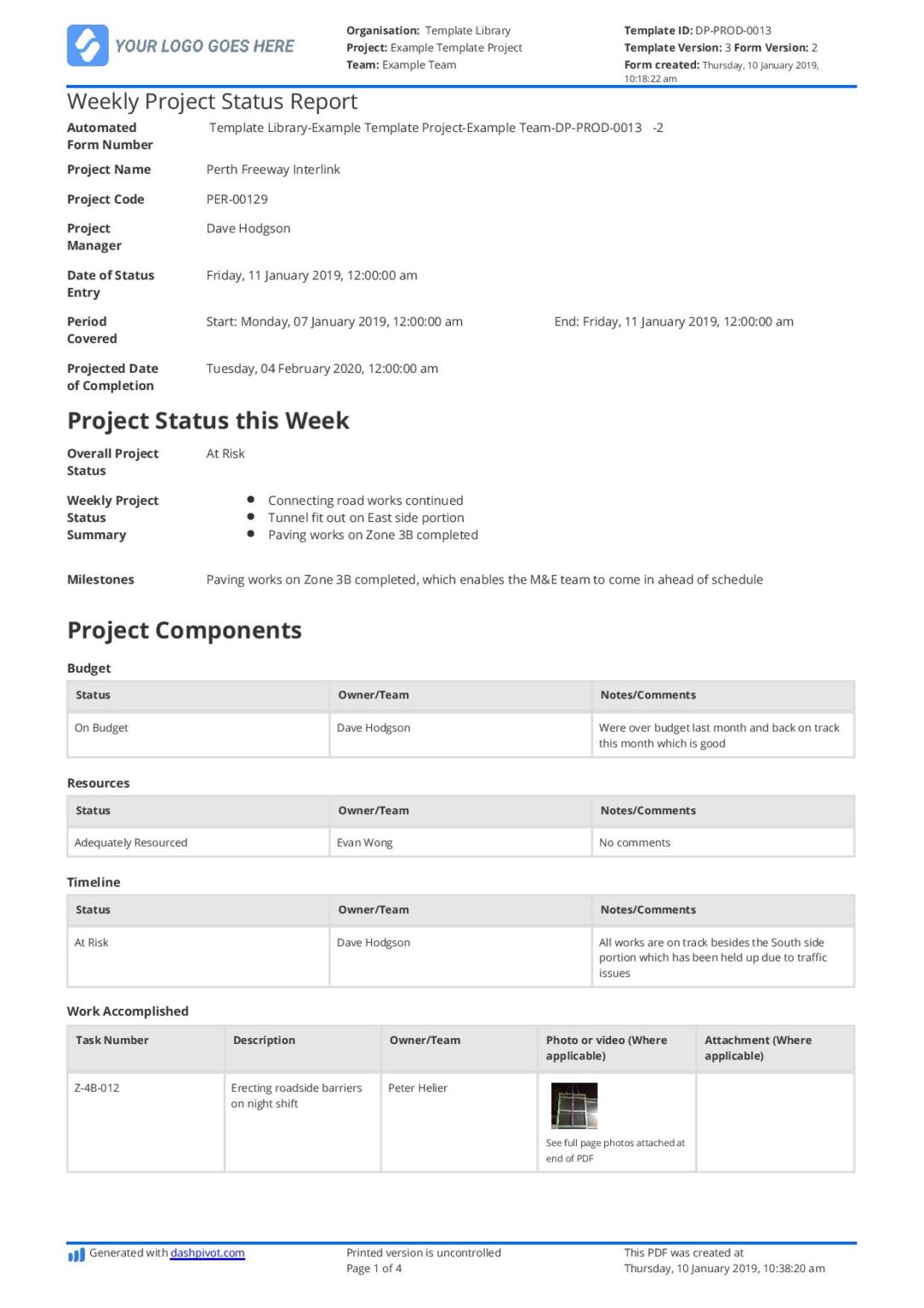 》Project Report Template (Word)