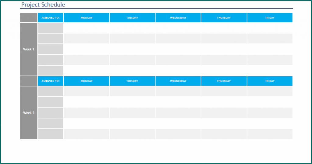 》Free Printable Project Schedule Template Excel