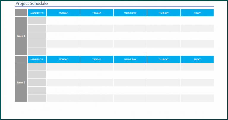 》Free Printable Project Schedule Template Excel