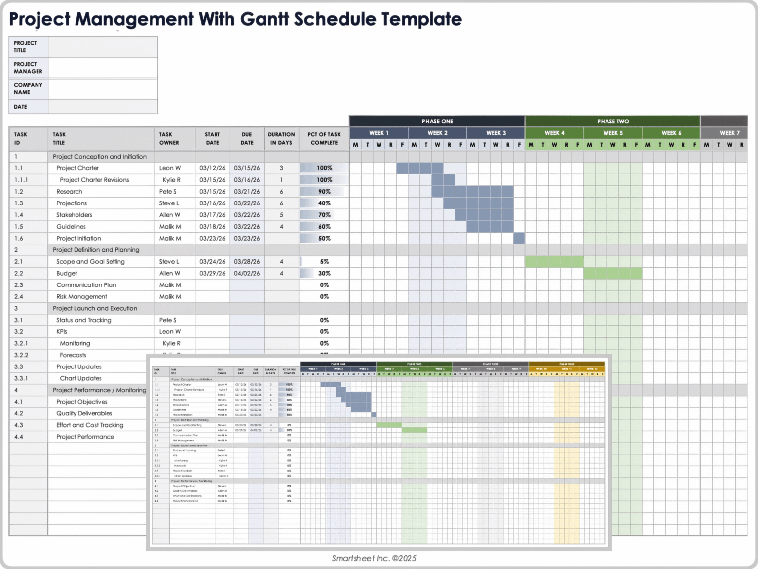 》Project Timetable Template (Word)