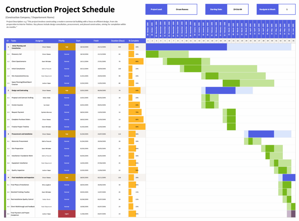 》Project Timetable Template (Word)