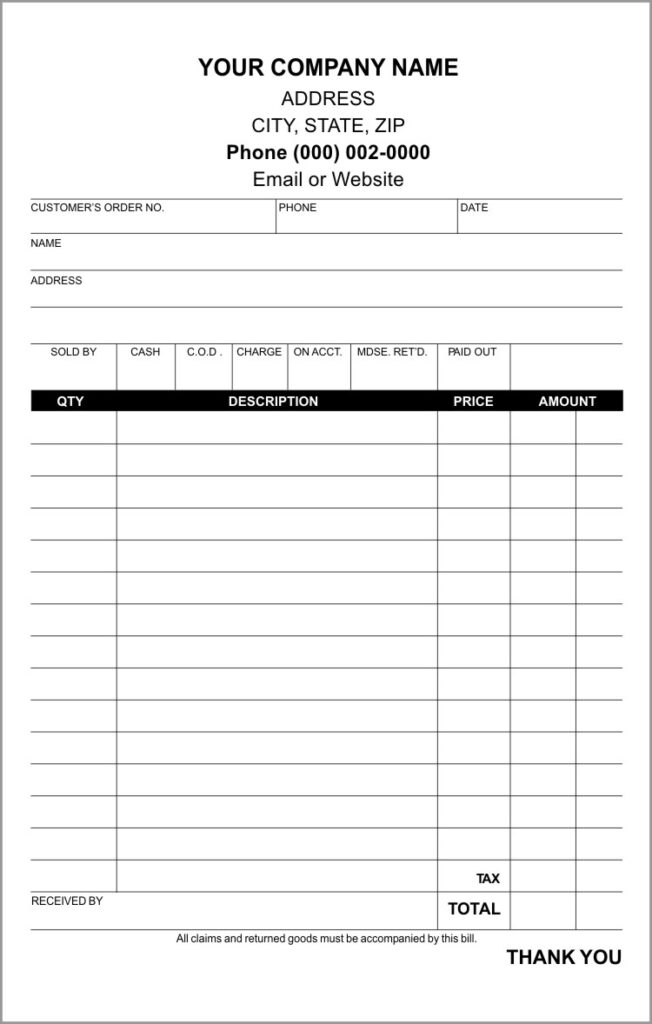 》Free Printable Purchase Receipt Template
